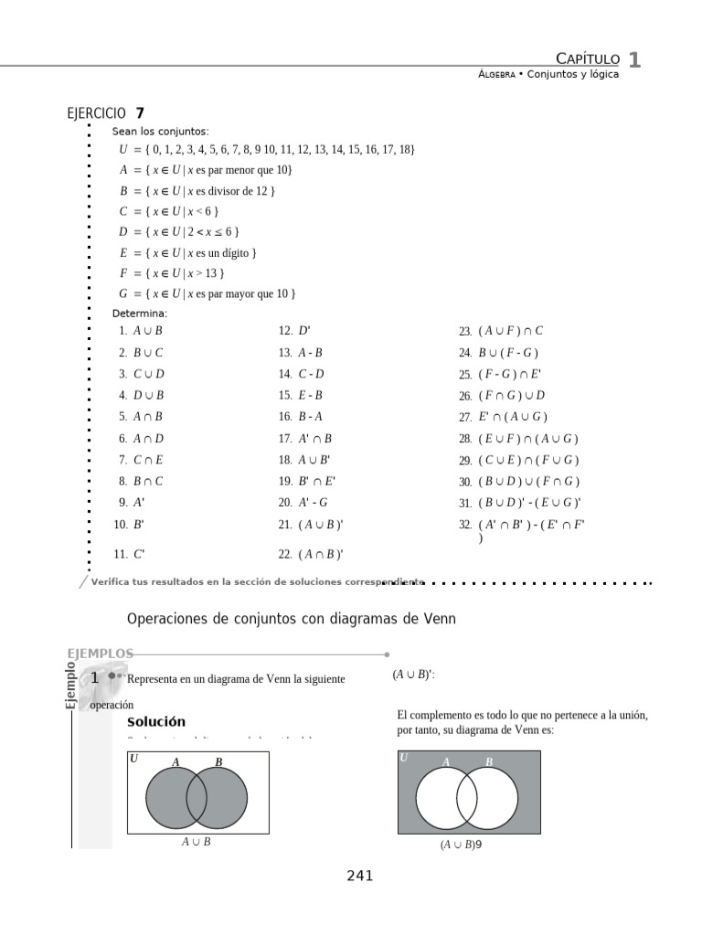 Operaciones de Conjuntos y Lógica en Álgebra | PDF
