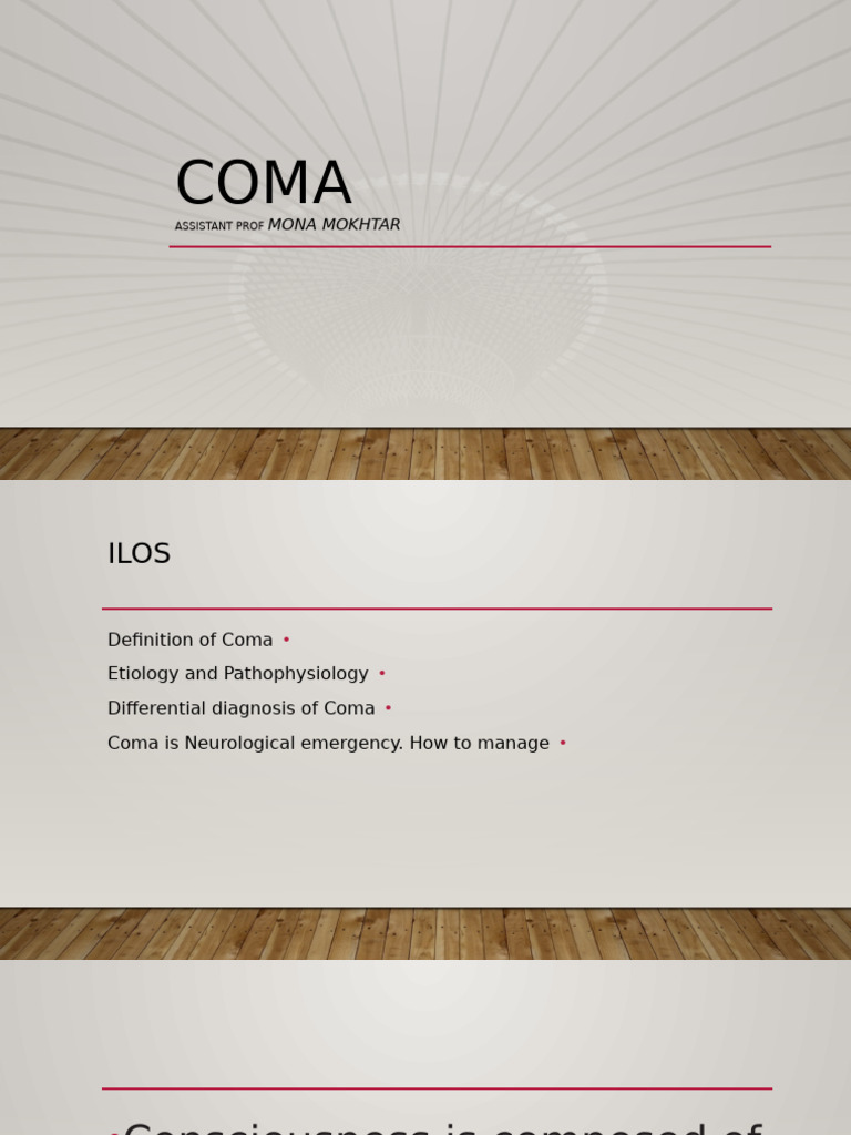 DD of Coma DR MONA | PDF | Coma | Medical Specialties