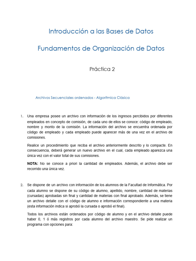 Práctica 2 - Archivos | PDF | Archivo de computadora | Información