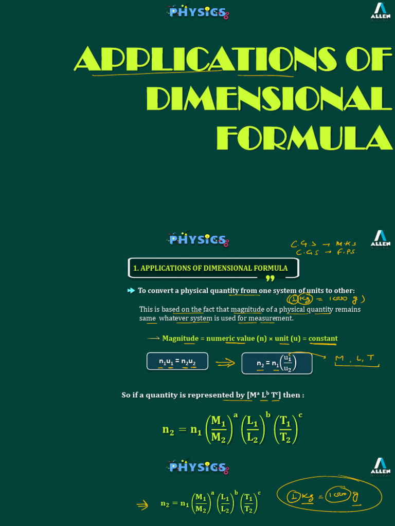 Dimensional Analysis Applications | PDF | Significant Figures | Acceleration