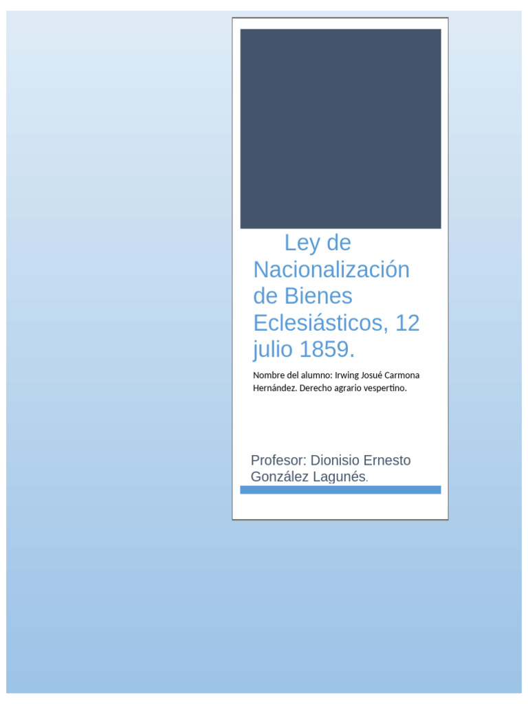 Ley de Nacionalización de 1859 | PDF