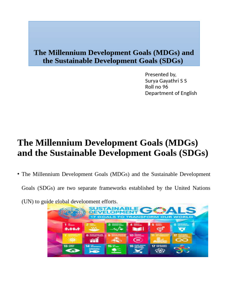 The Millennium Development Goals (MDGS) and The Sustainable | PDF ...