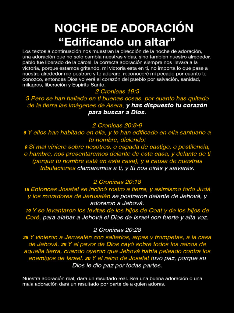 Noche de Adoracion Edificando Un Altar | PDF | Teología | Creencia religiosa y doctrina