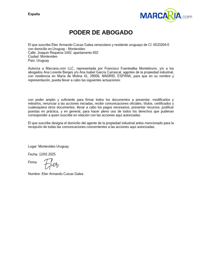 Poder Abogado Elier Cuicas | PDF