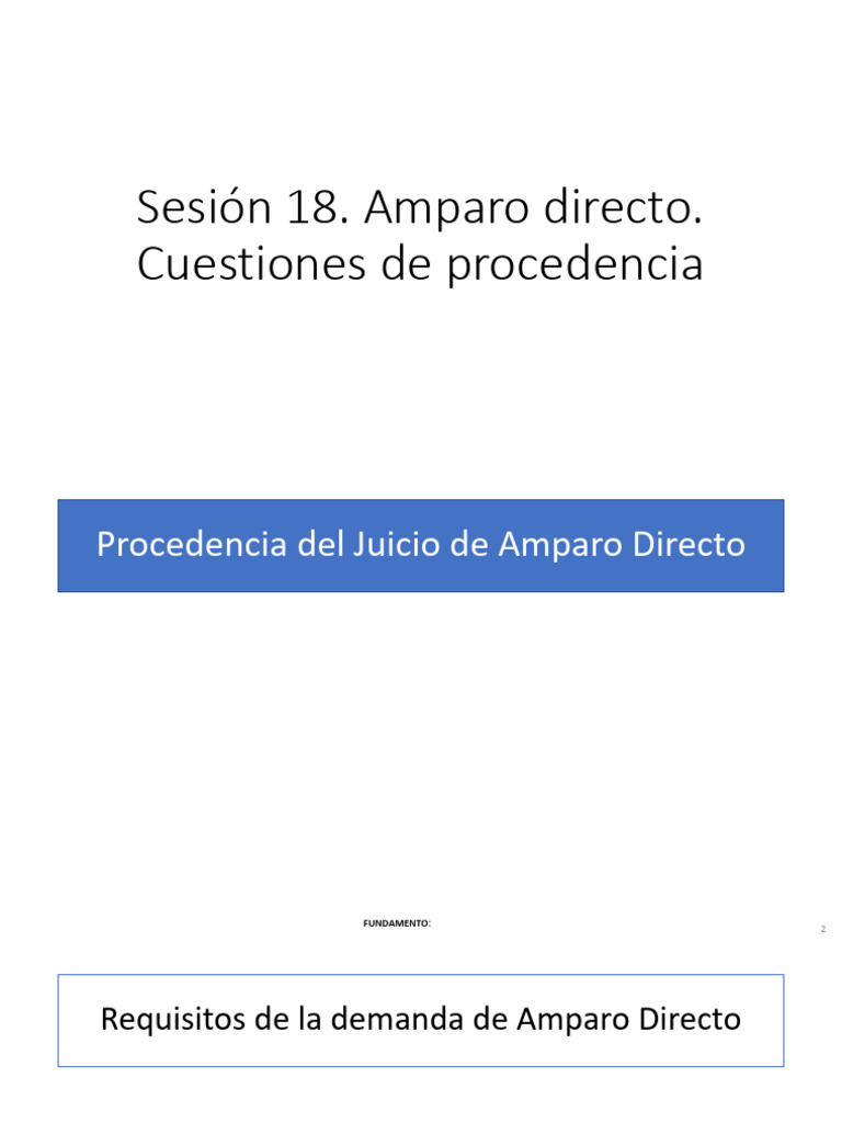 Amparo Directo: Procedencia y Requisitos | PDF | Violación | Ley procesal