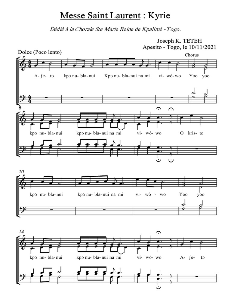 Messe Saint Laurent KYRIE - 5 - 1 - 1 - Partition Complète-1 | PDF