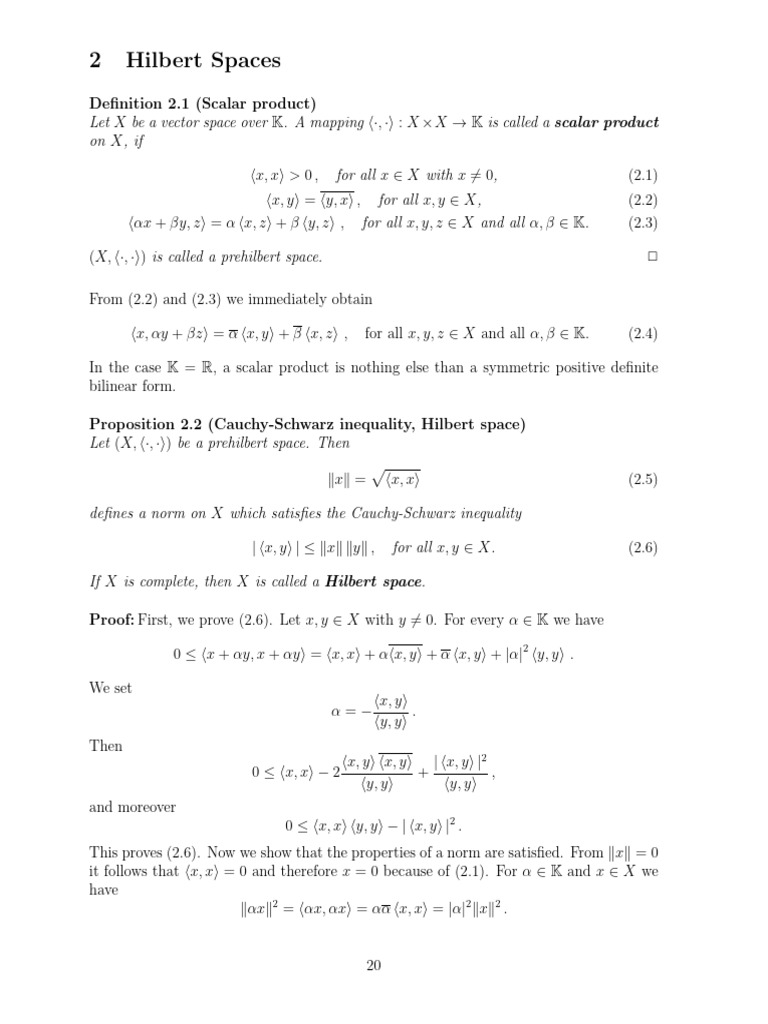 Fa2 Hilbert Spaces Pdf Basis Linear Algebra Hilbert Space