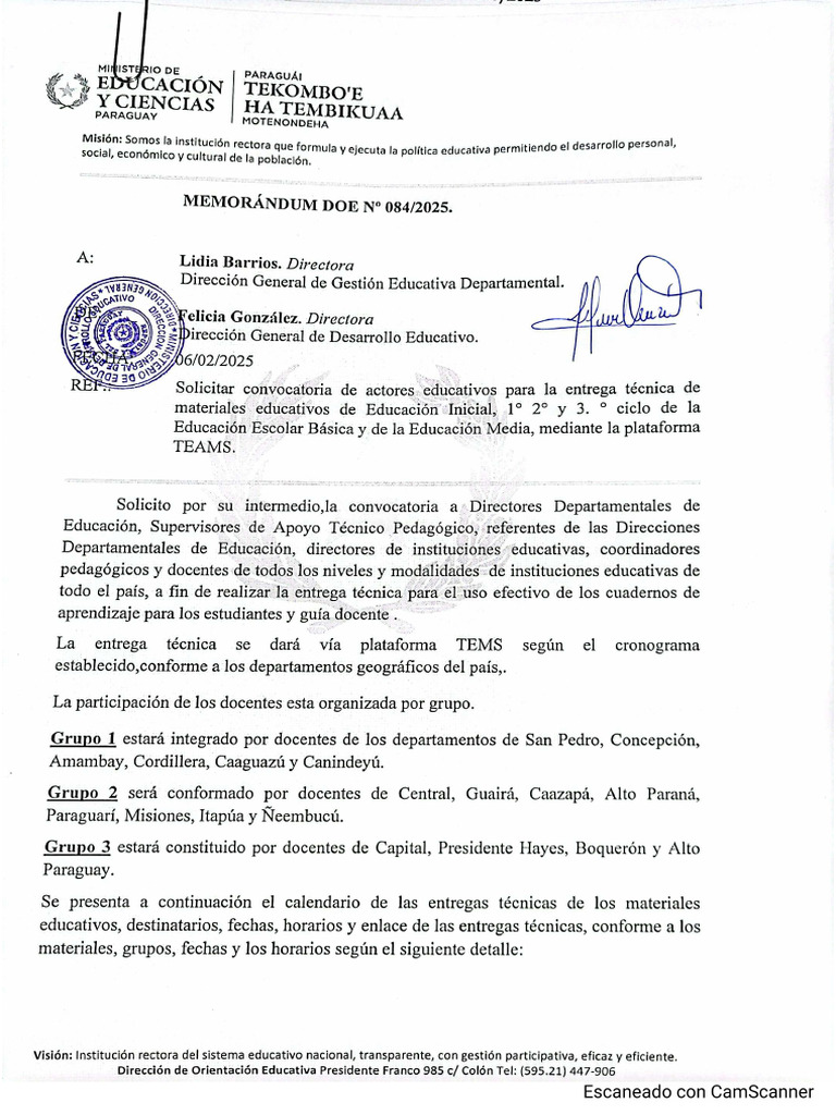 Memorándum DGDE Nro 84-2025 para DGGED - 250211 - 180945 | PDF