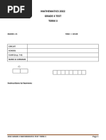 Maths Grade 4 Term 4 Test | PDF | Litre | Area
