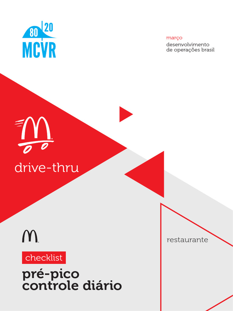 Material Checklist Pré-Pico Drive-Thru | PDF