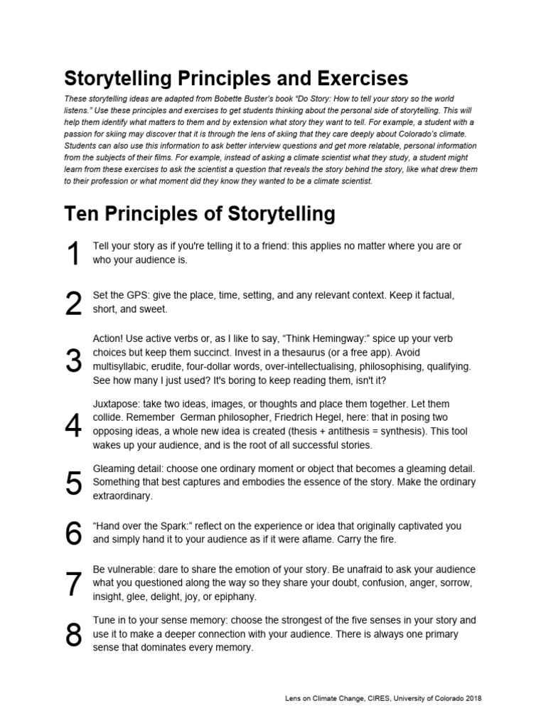 Storytelling Principles and Exercises | PDF | Storytelling
