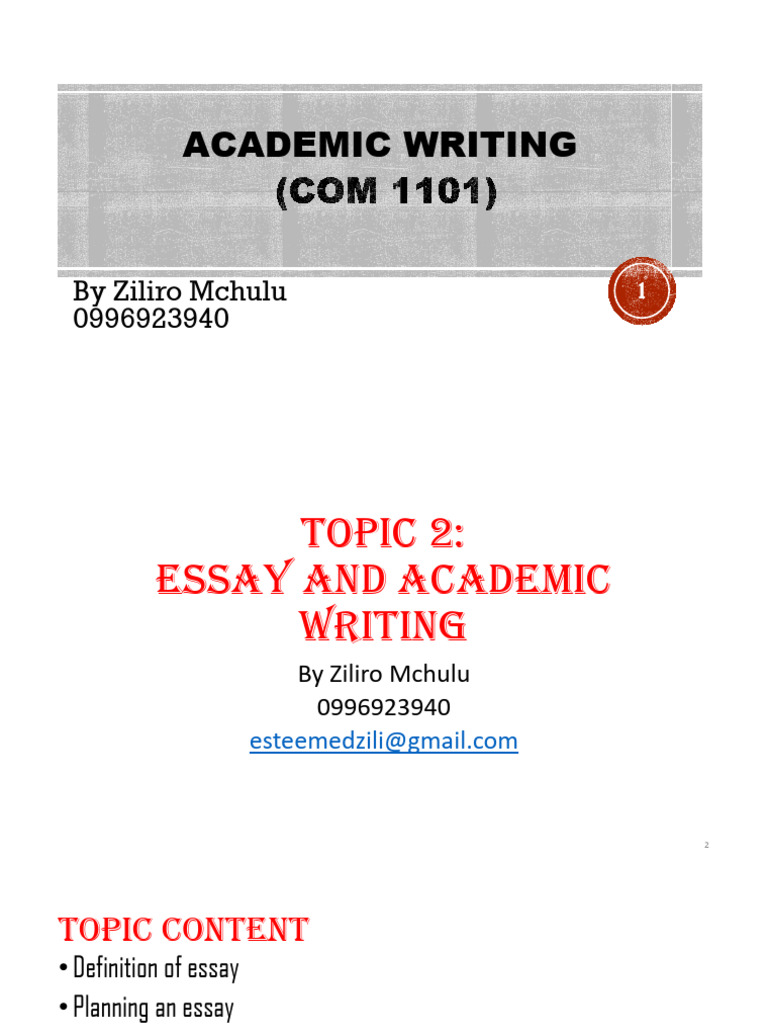 The Essay and Academic Writing UNILIA | PDF | Essays | Human Communication