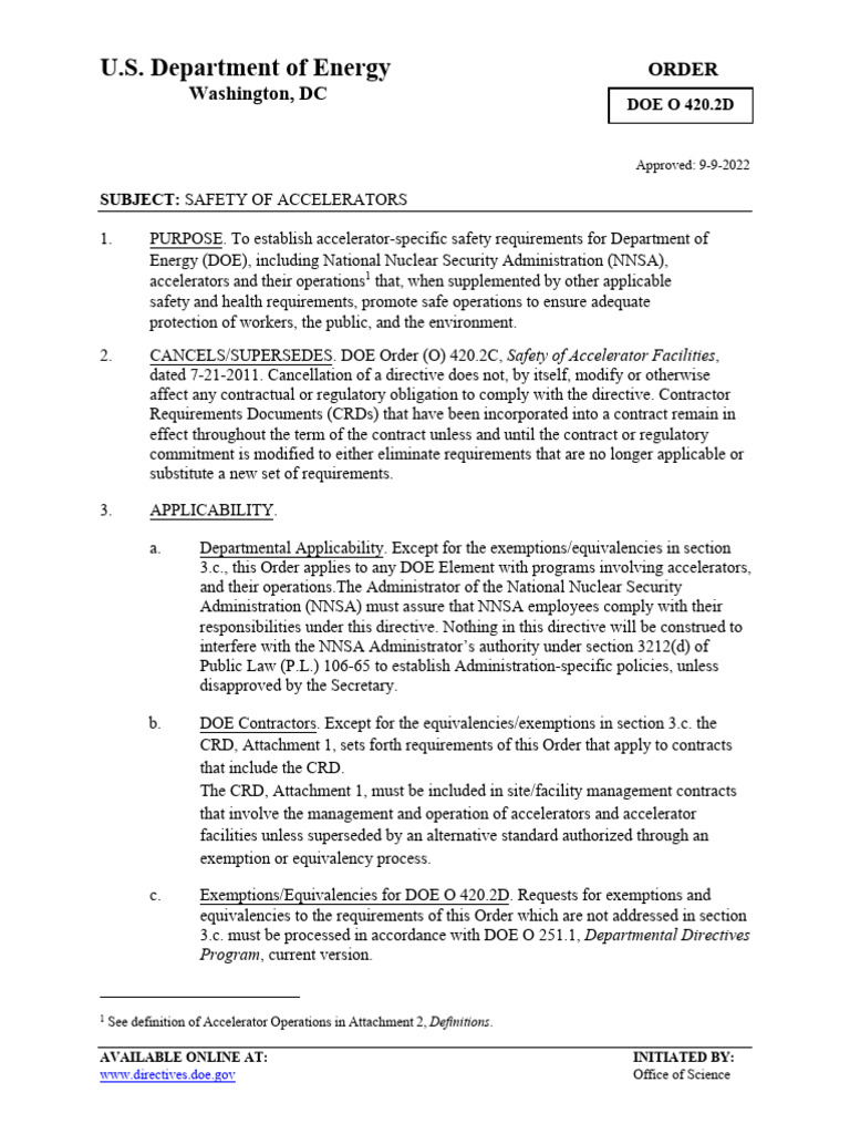 DOE Accelerator Safety | PDF | Radiation | Particle Accelerator