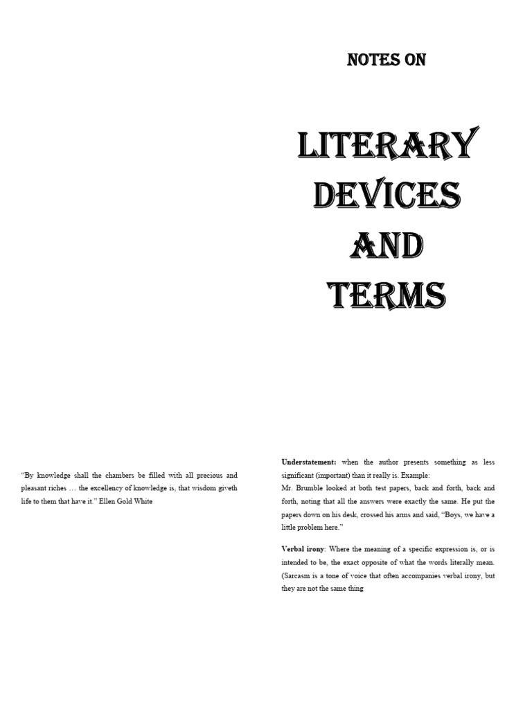 Literary Devices and Terms Edit. 1docx | PDF | Tragedy | Poetry