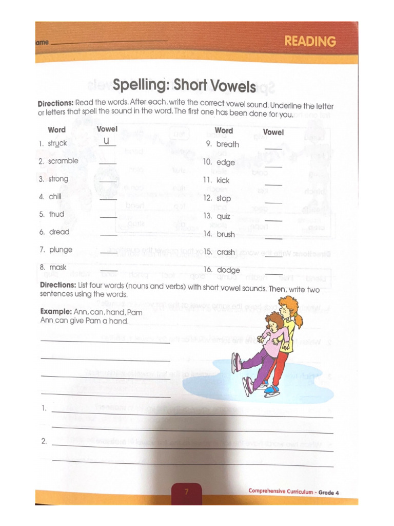 Spelling Short Vowels | PDF