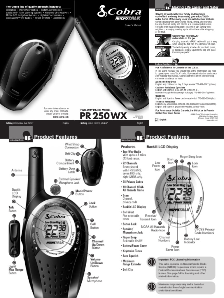 Cobra PR 250 WX Manual | PDF | Radio | Information And Communications ...