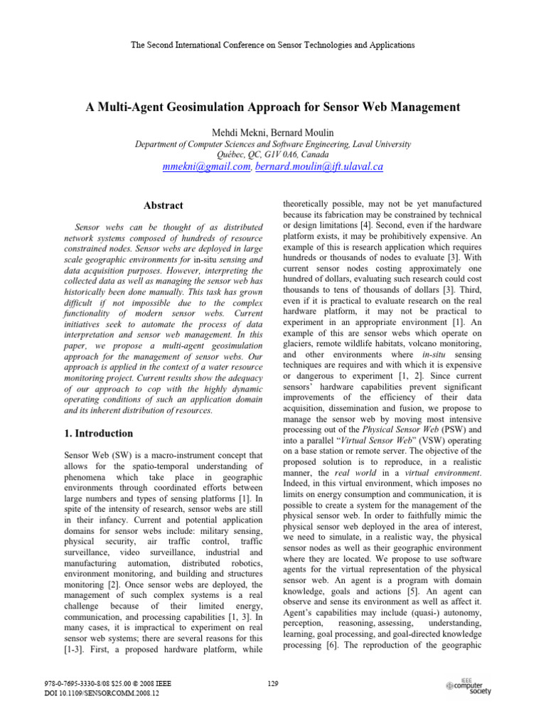 Mekni 2008 A Multi Agent Geosimulation Approac | PDF | Geographic Information System | Computer ...