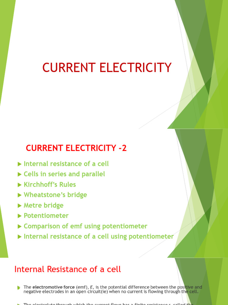 5 Ppt Current Electricity 2developed Pdf