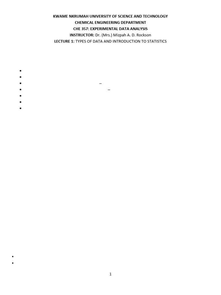 Lecture 1 EDA 2019 | PDF | Statistics | Statistical Inference