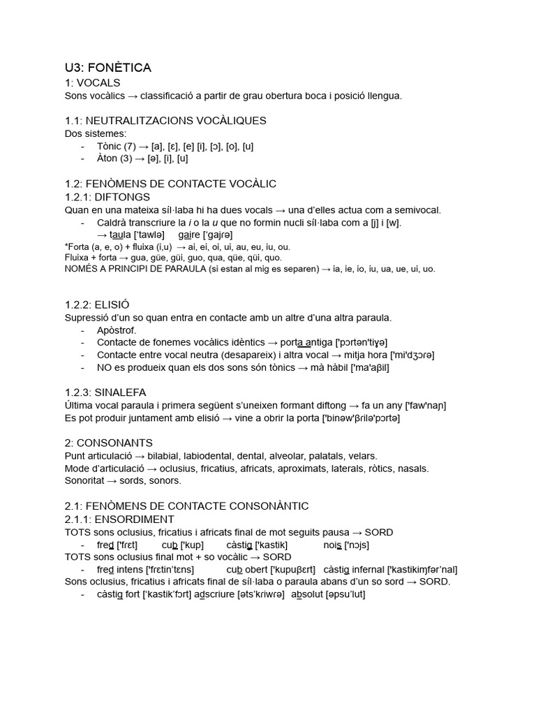 Apunts Català U3 2n Batx | PDF