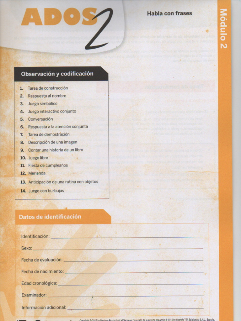 Ados-2 Modulo 2 | PDF