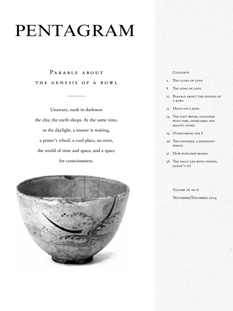 NovemberDecember 2004 - Parable About The Genesis of A Bowl | PDF ...