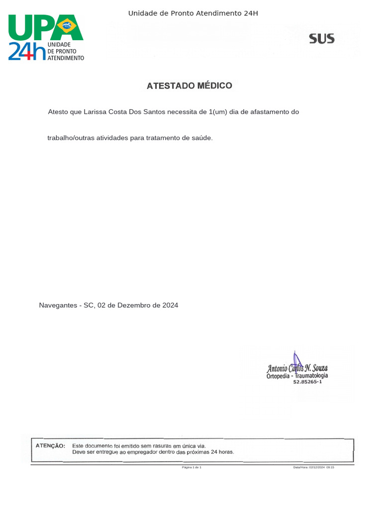 Atestado | PDF