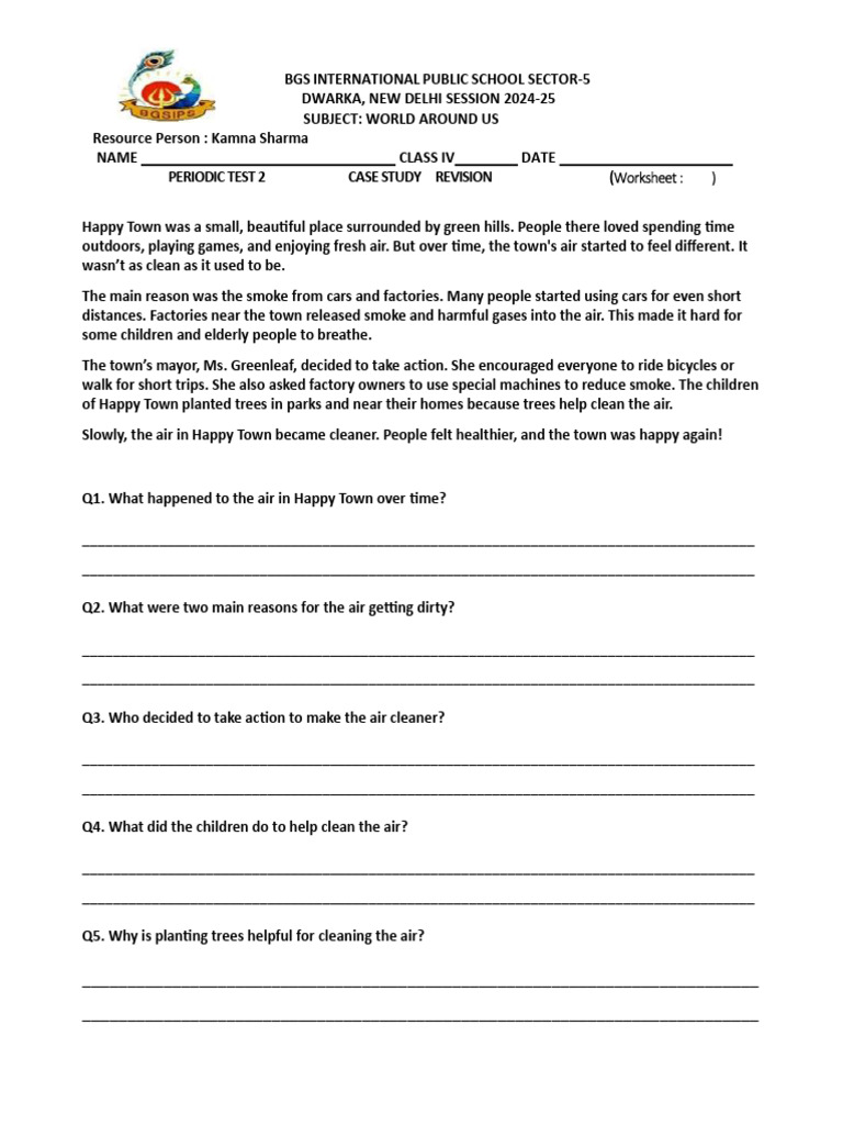 Revision Worksheet PT 2 World Around Us | PDF