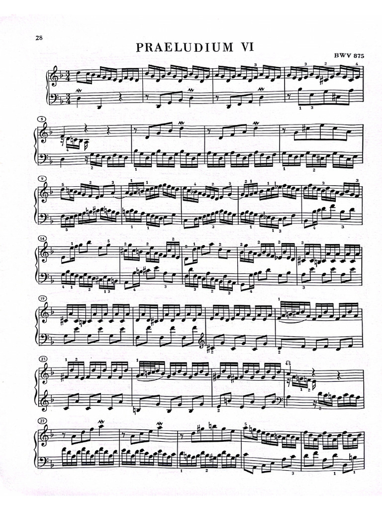 Bach - Prelúdio e Fuga (BWV 875) | PDF