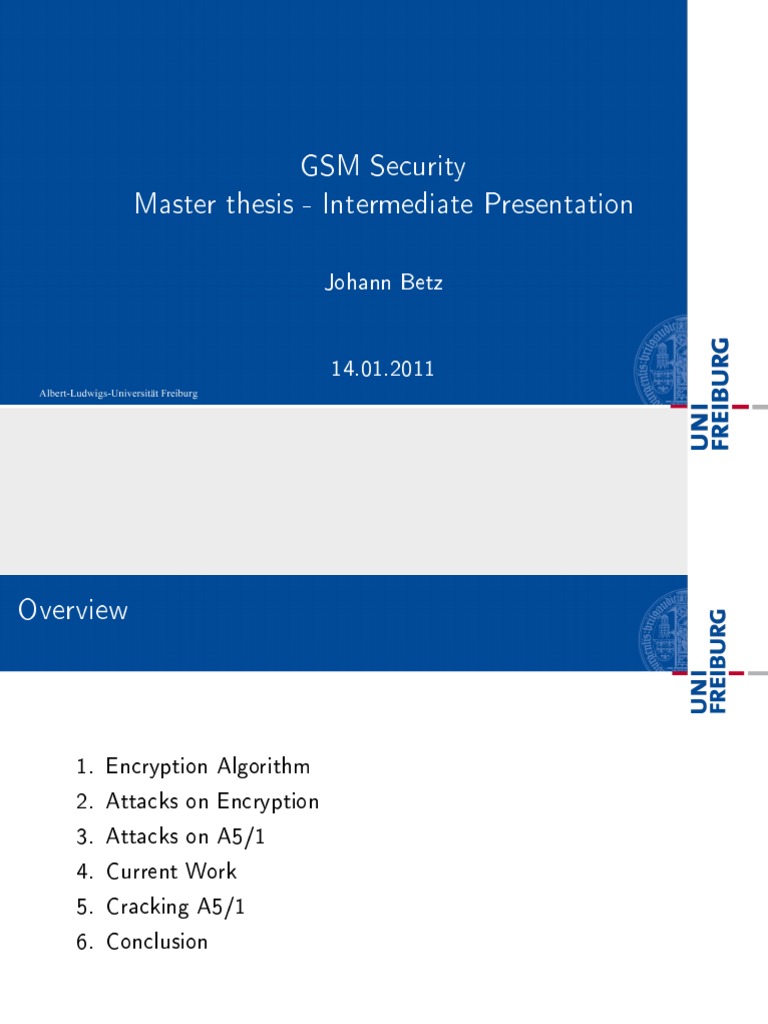 GSM Security Master Thesis - Intermediate Presentation: Johann Betz 14.01.2011 | PDF | Computer ...