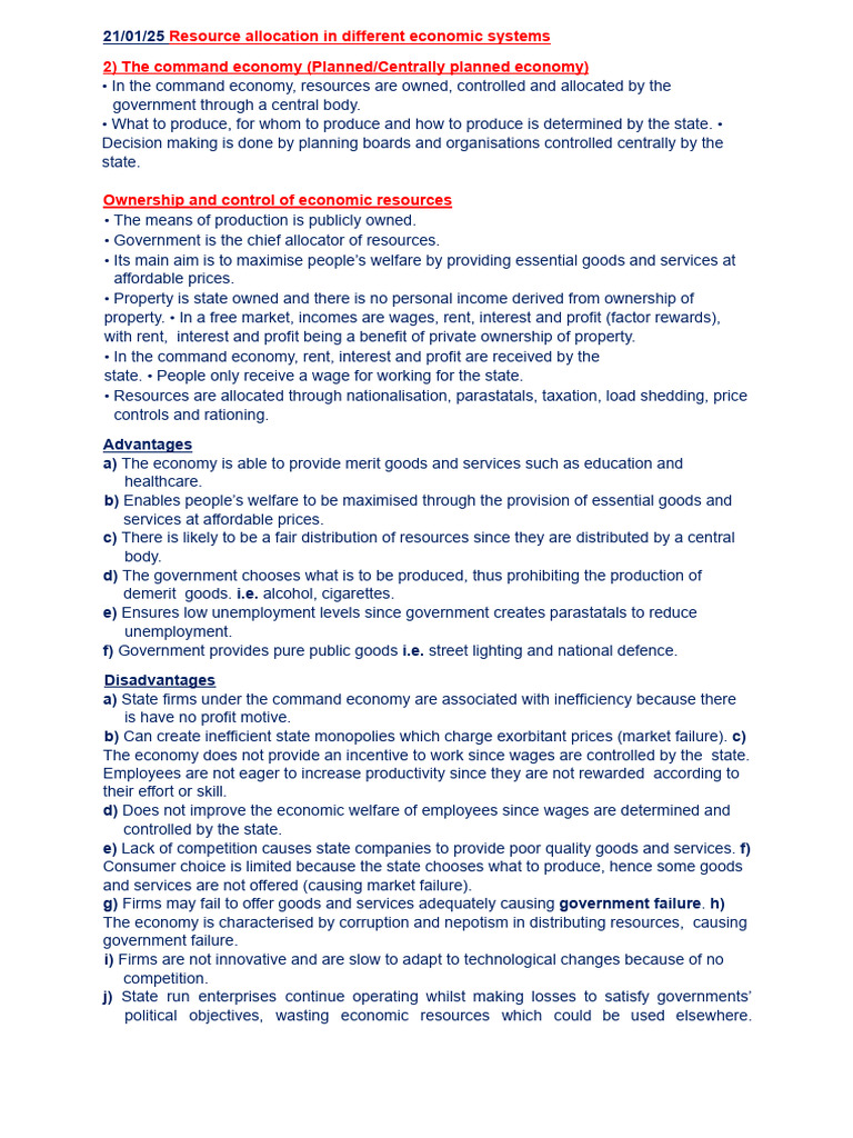 Command Economy Overview and Analysis | PDF | Market Failure | Competition