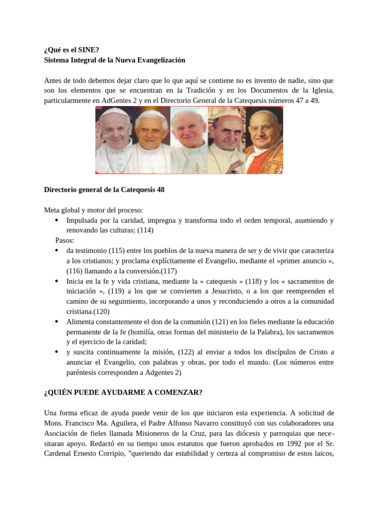 Qué es el SINE y su impacto evangelizador | PDF | Evangelización ...