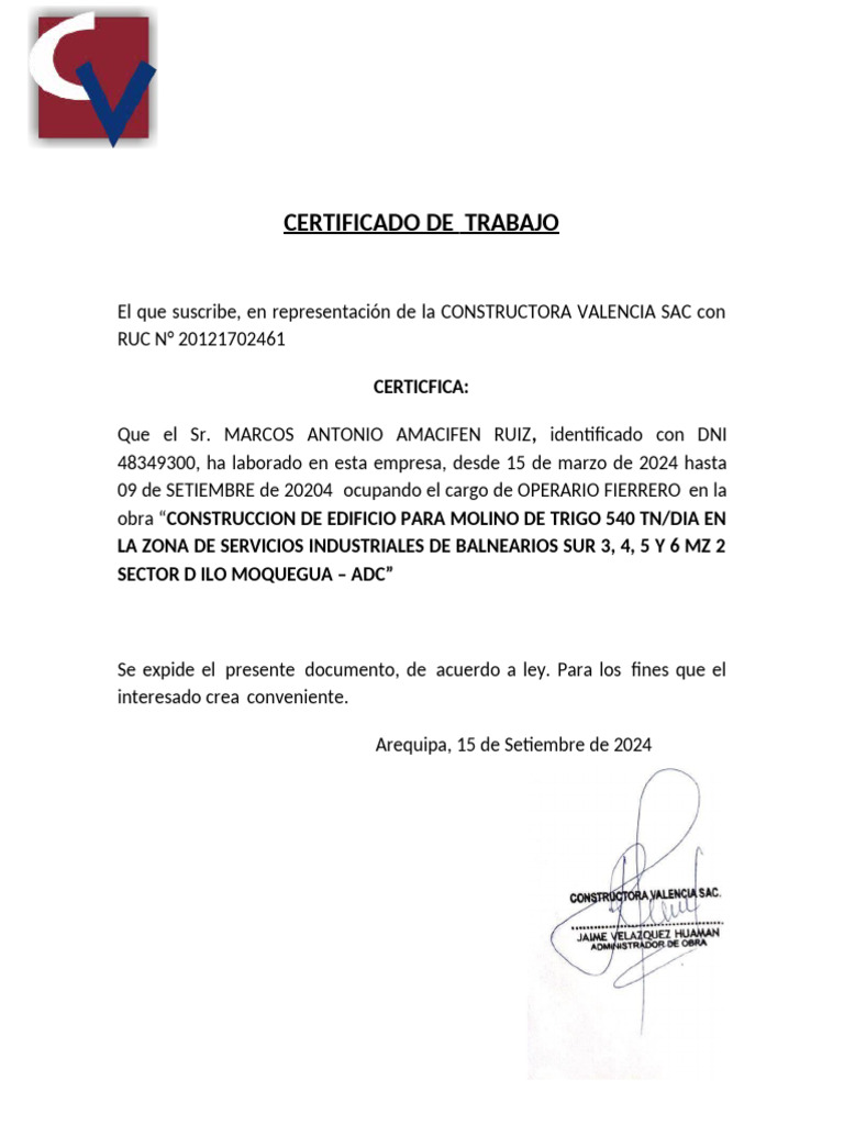 Modelo Certificado | PDF