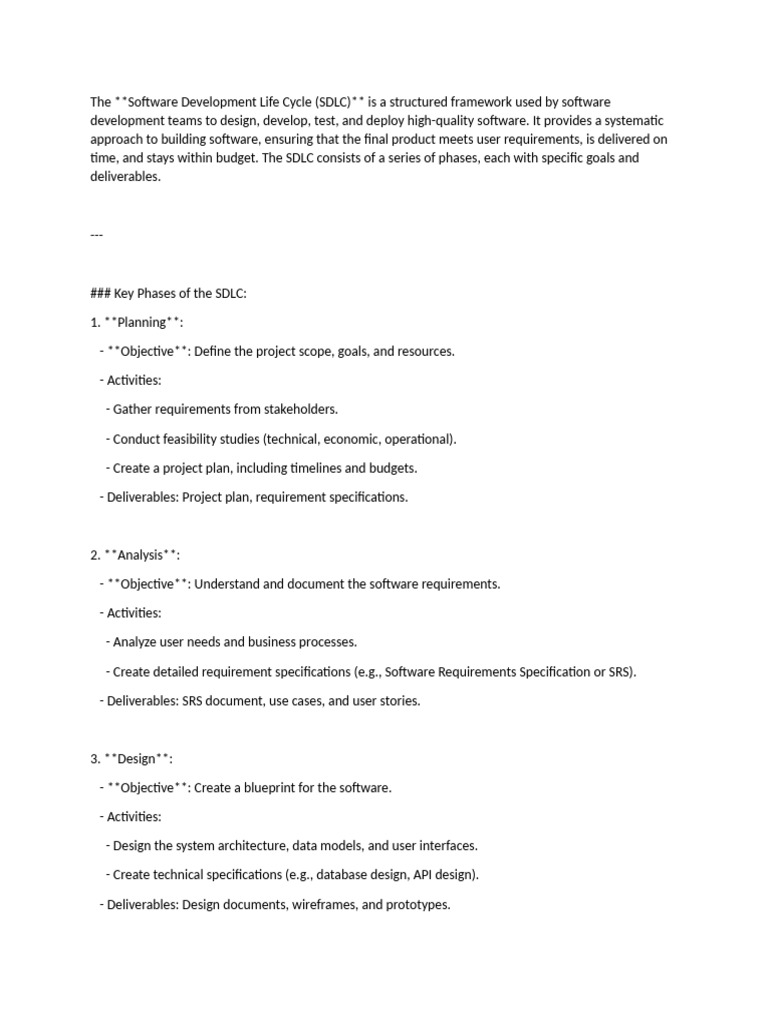 SDLC | PDF | Software Development Process | Computing