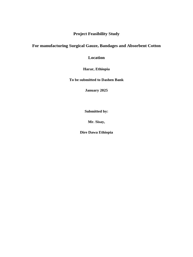 Harar Final Eited Project Feasibility Study of Manufacturing Gouze | PDF | Health Care ...