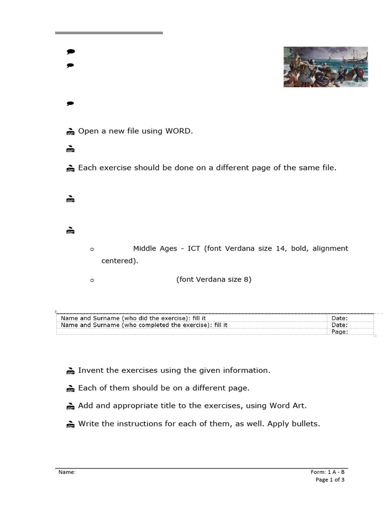 2022 - 1A-B Ex7 Vikings Exercises | PDF | Word Search | Text