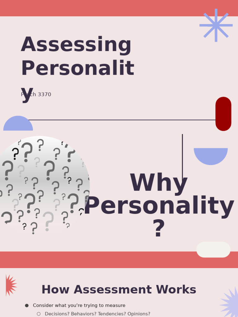 Assessing+Personality | PDF | Medical Diagnosis | Cognition
