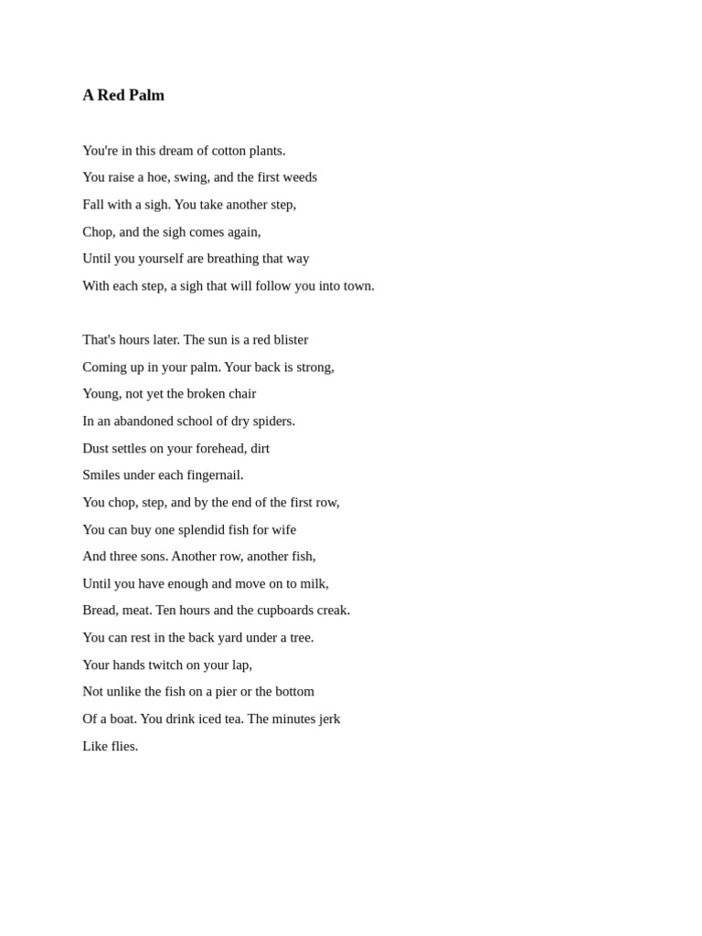 A Red Palm Poem | PDF
