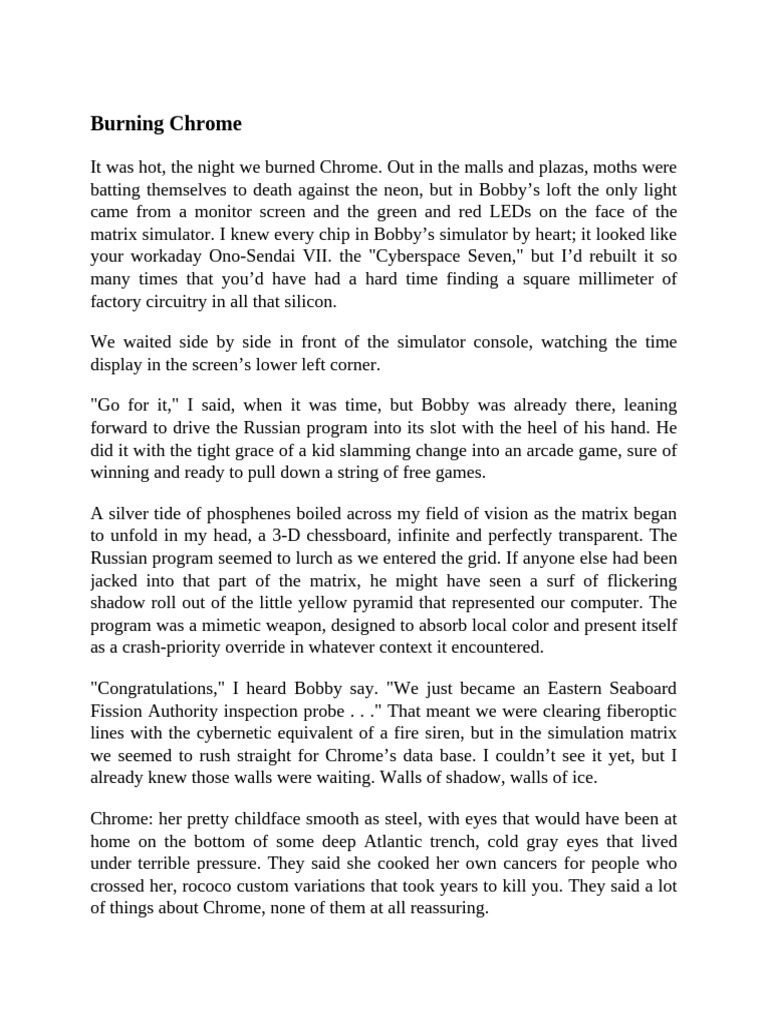 Gibson Burning Chrome | PDF