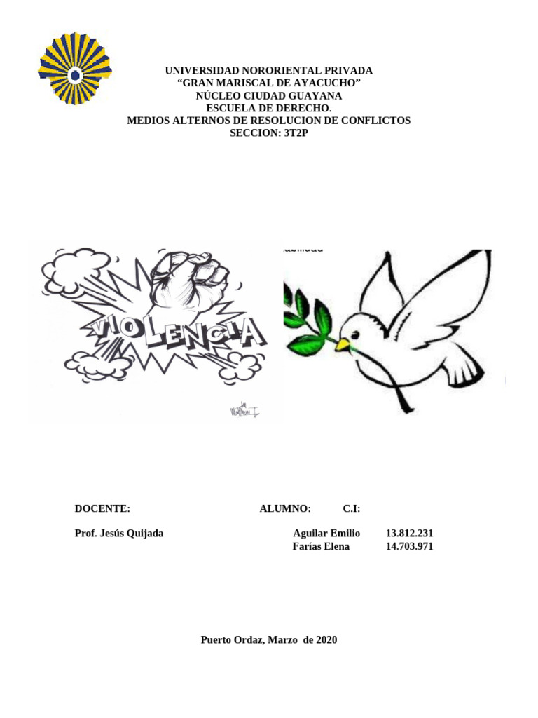 Trabajo Medios Alternos | PDF | Violencia | Violencia doméstica