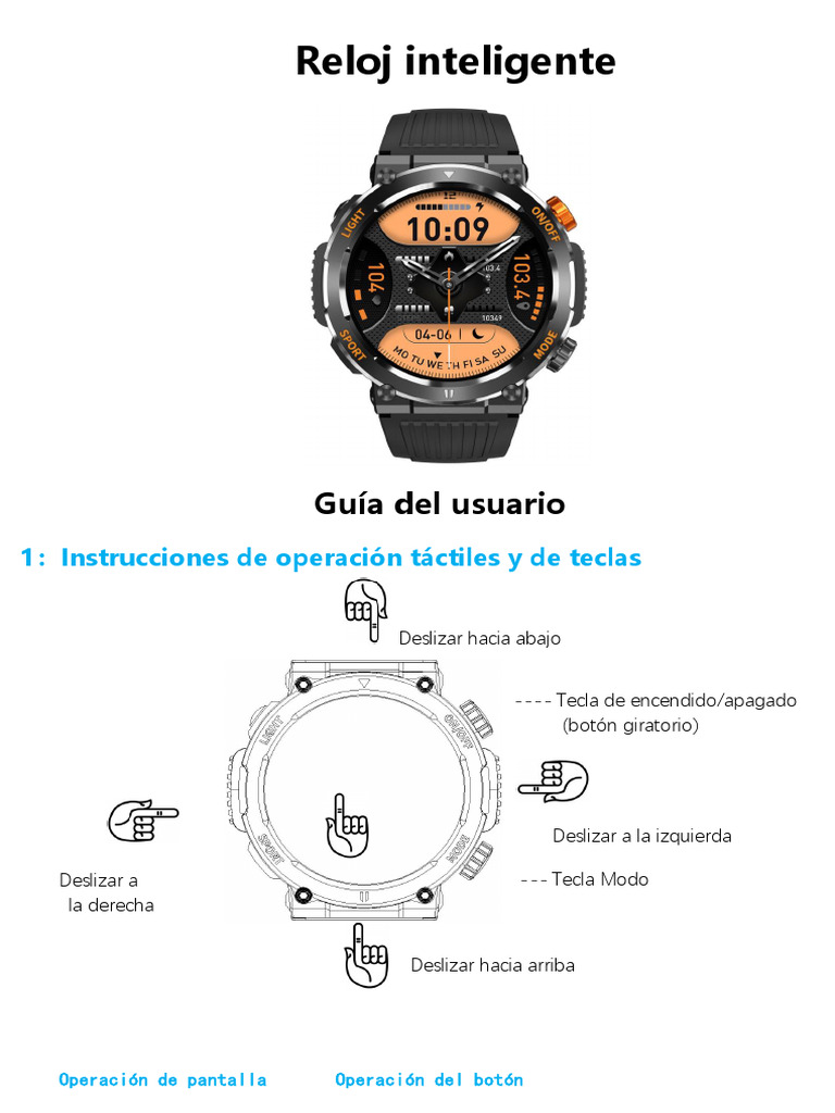 Reloj Inteligente Español Manual | PDF | Interfaces gráficas de usuario ...
