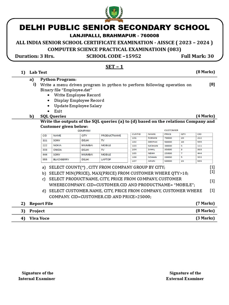 O Level Computer Science Practical 2023 | PDF | Computer Data | Computing