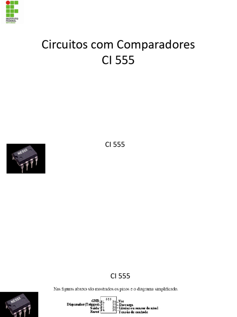 Circuito Integrado 555: Comparadores e Aplicações | PDF | Rede elétrica ...