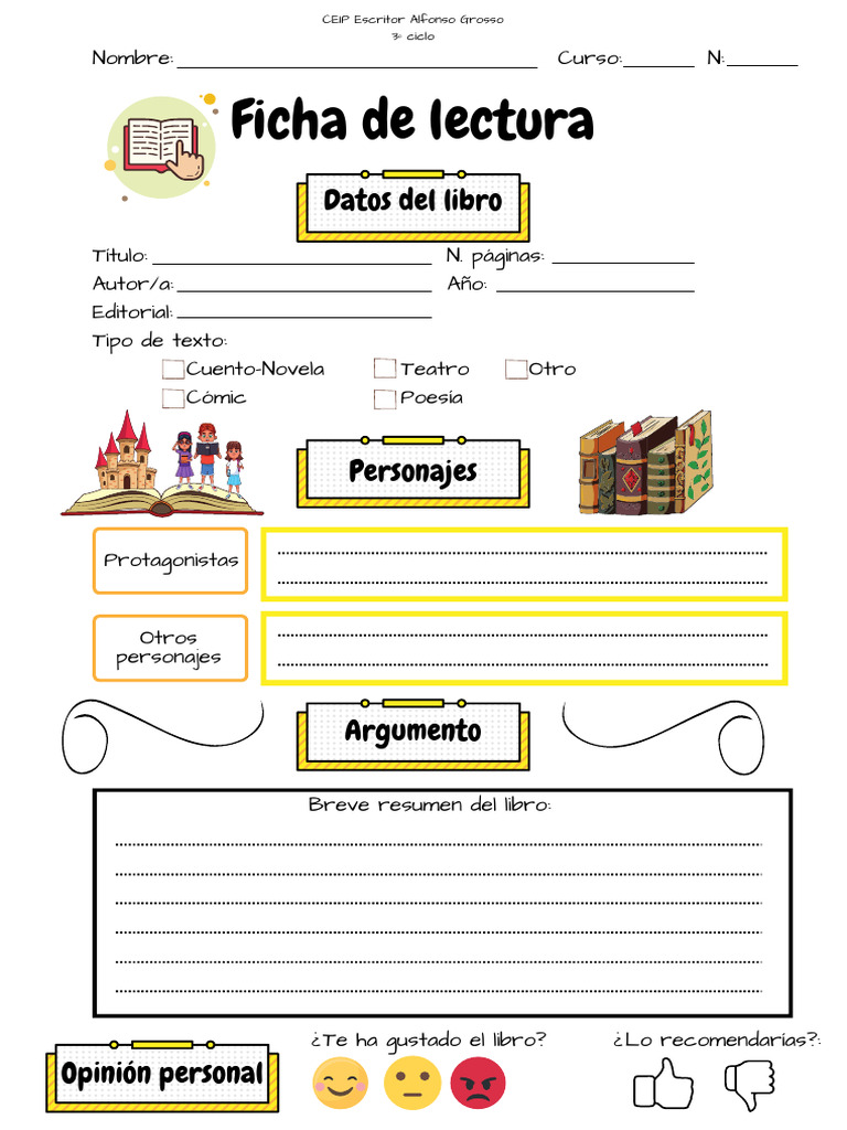 Ficha de Lectura para Estudiantes | PDF