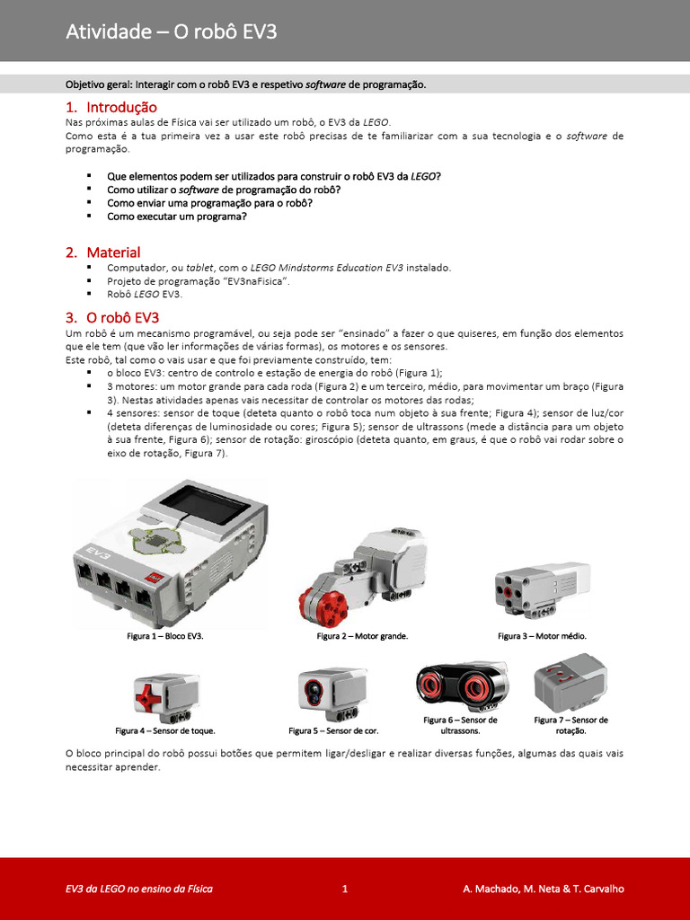 Atividade o Robo EV3 | PDF | Robô | Robótica