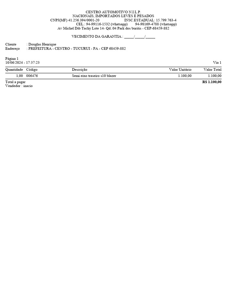 semi eixo douglas s10 blazer | PDF