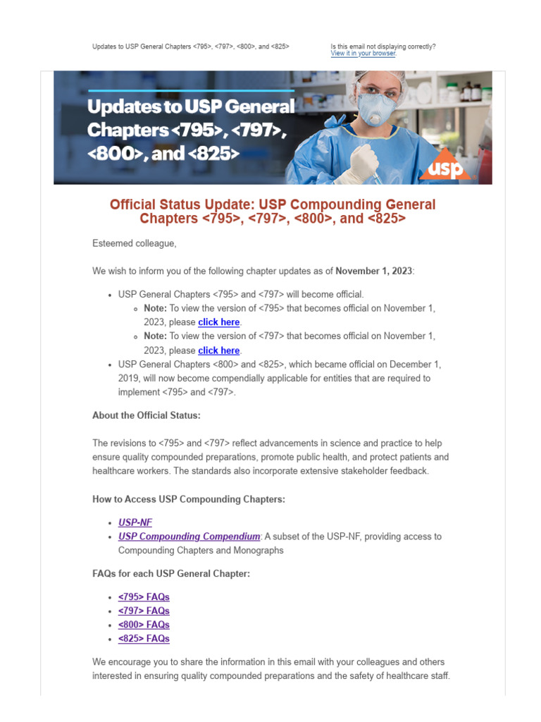 Updates To USP GCs 795 797 800 and 825 | PDF | Health Care