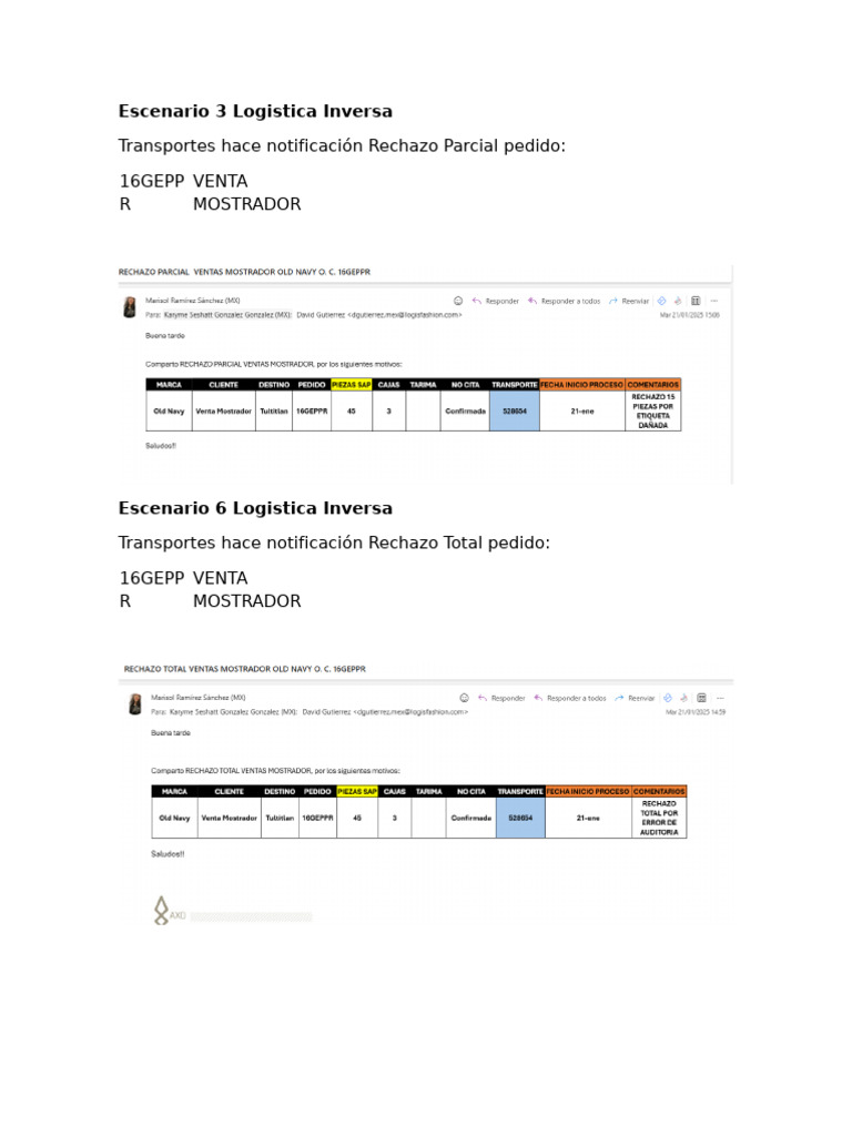 Escenario 3, 5 y 6 Logistica Inversa | PDF