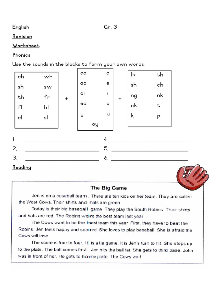 Eng. Gr. 3 Reading Comprehension | PDF | Hamburgers | Linguistics