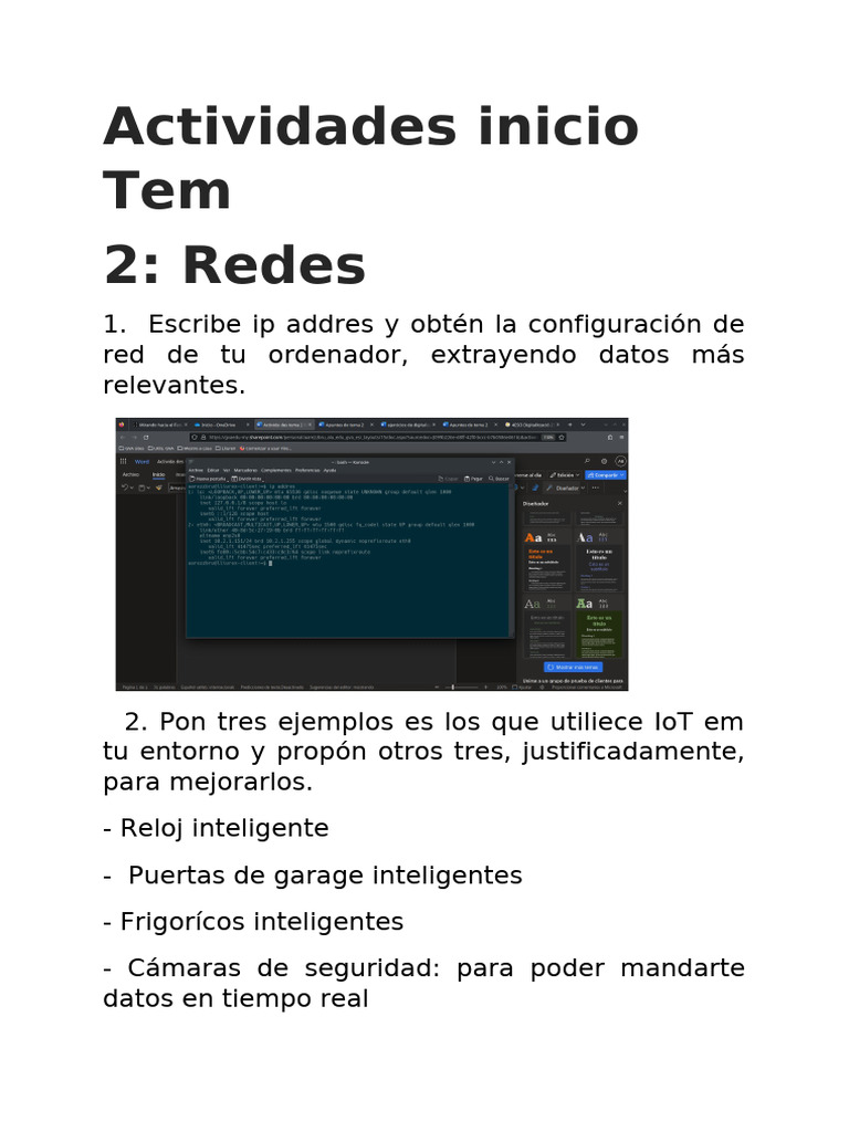 Activida Des Tema 2 Redes | PDF